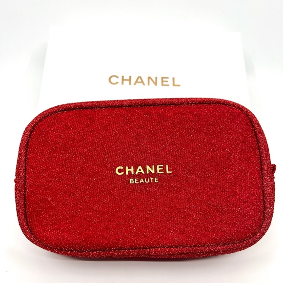 CHANEL | Bags | Chanel Sparkling Red Beauty Pouch Gwp | Poshmark